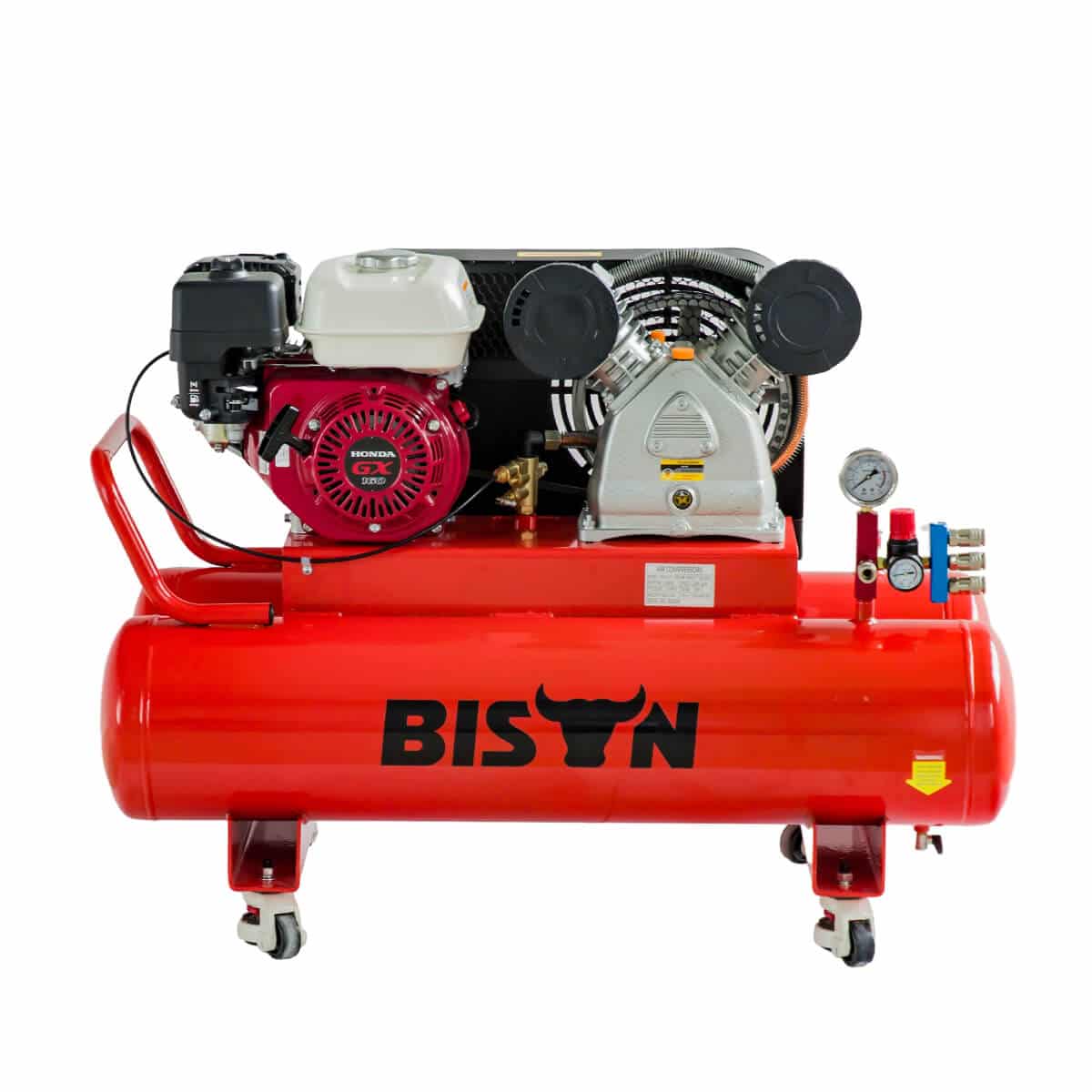 Compresor de aire de gasolina potente con motor Honda del fabricante BISON.